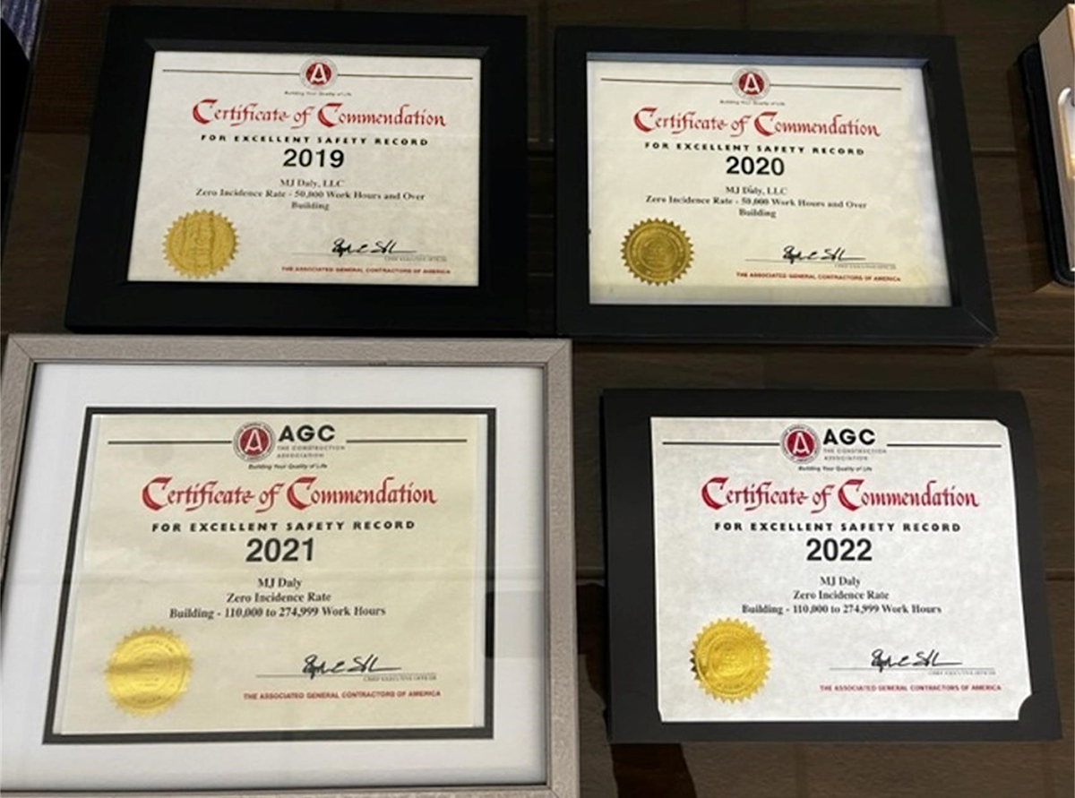 MJ Daly Awarded for Safety Excellence Record